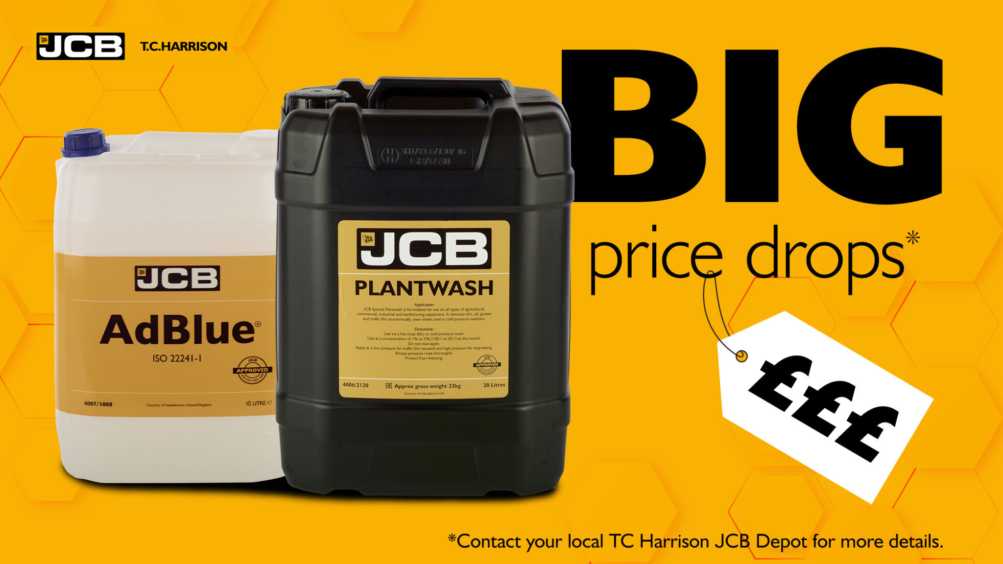 AdBlue and Plant Wash offer - T.C. Harrison JCB